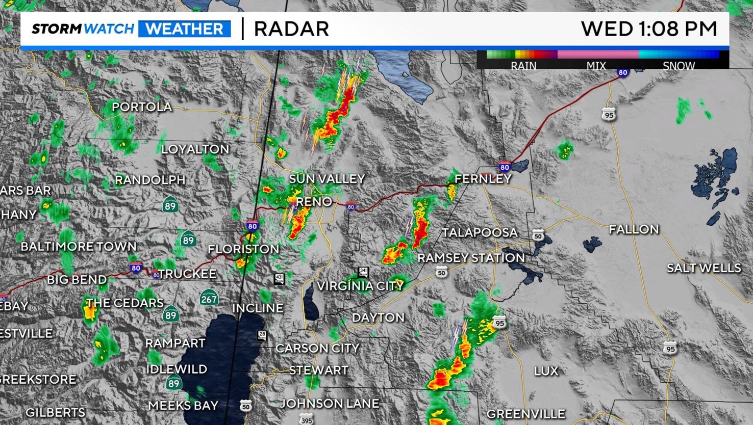 Showers and storms already beginning to develop in northern Nevada ...
