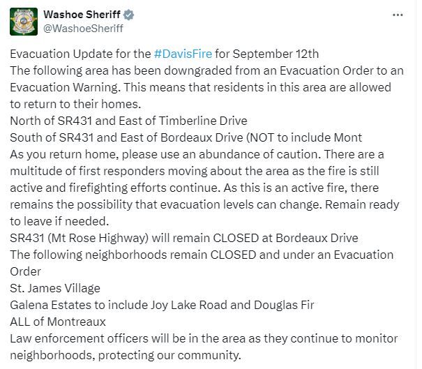 Davis Fire evacuation warnings lifted for northern portion; some ...