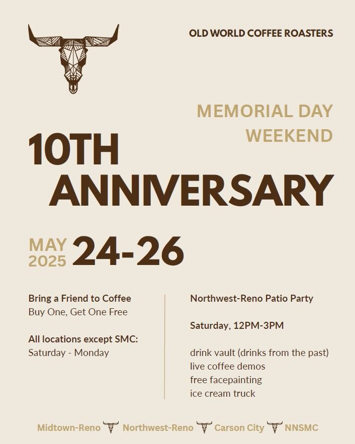 Old World Coffee Roasters celebrates 10th anniversary with free coffee ...