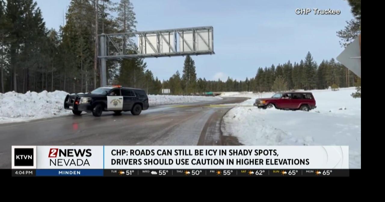 Nevada Highway Patrol warns drivers to continue using caution on slippery roads | Videos | 2news.com