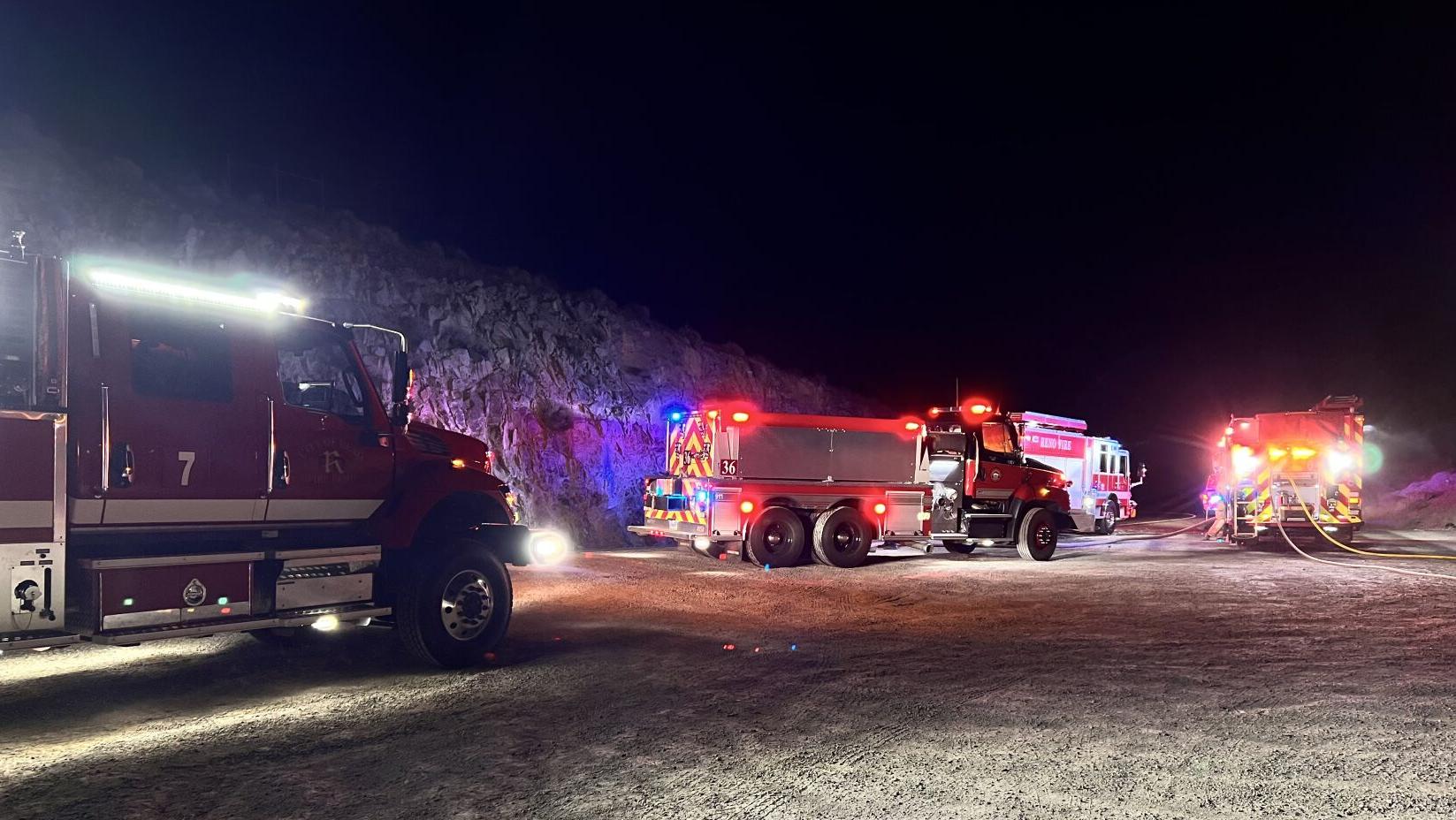 Fire crews work late night brush fire in south Reno | Local News ...