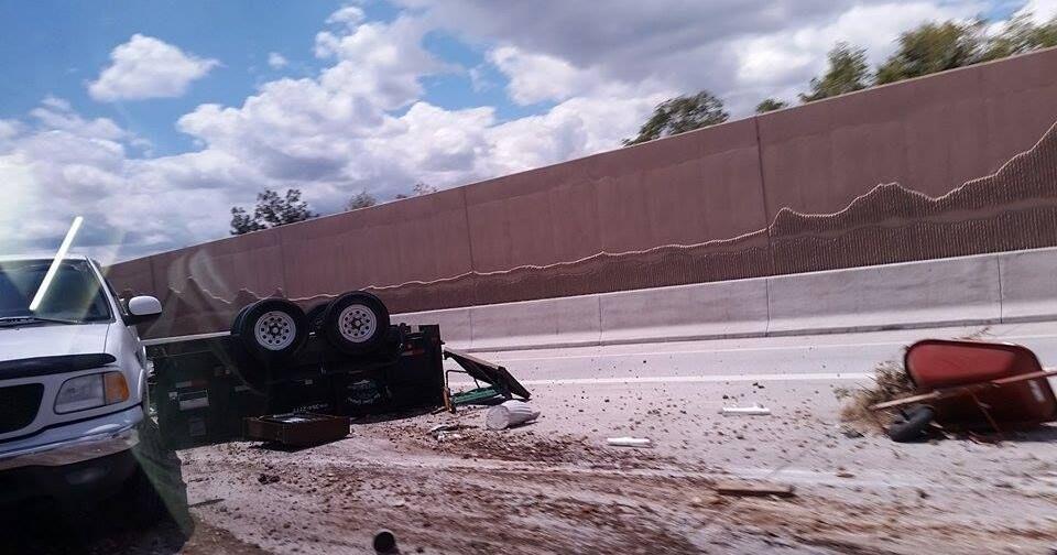 Overturned Utility Trailer on SB 395, No Injuries | | 2news.com