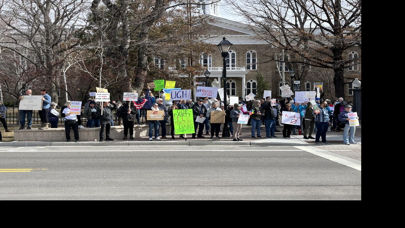 Nevada citizens protest at capitol building in Carson City | Local News ...