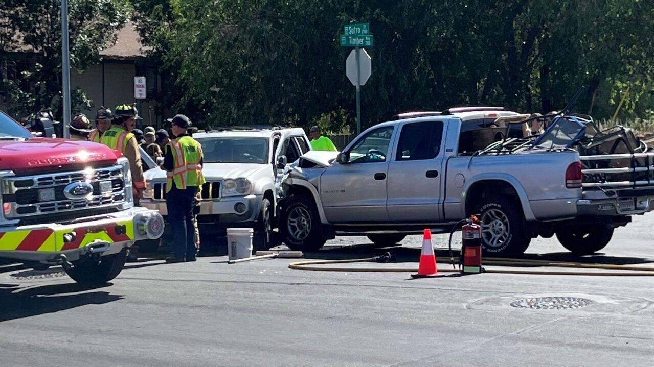 Two vehicles collide after failure to yield leads to crash on Sutro and ...