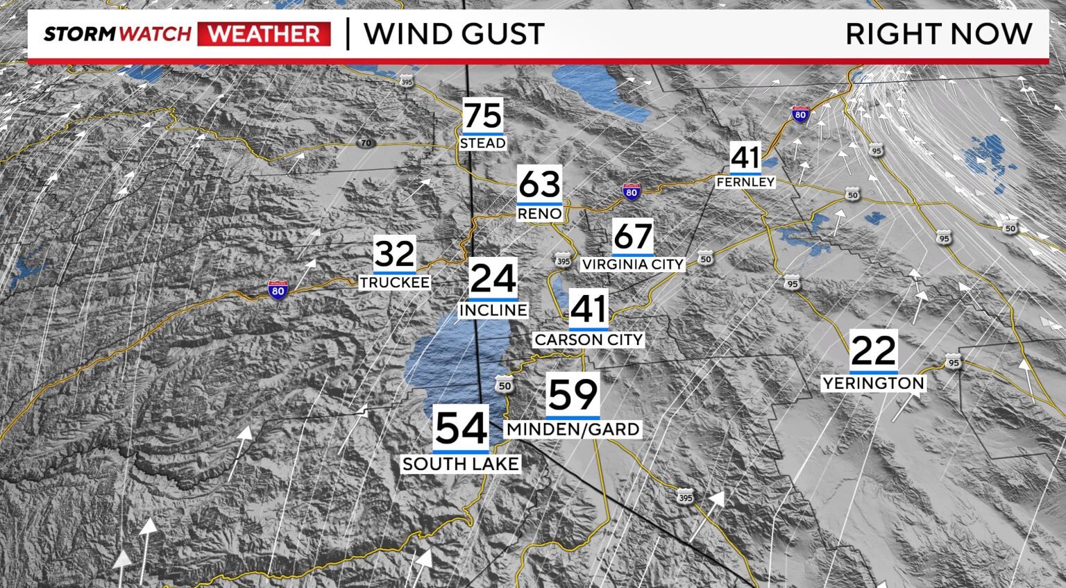 Wind gusts in Nevada and Sierra snow bring chain controls, power ...