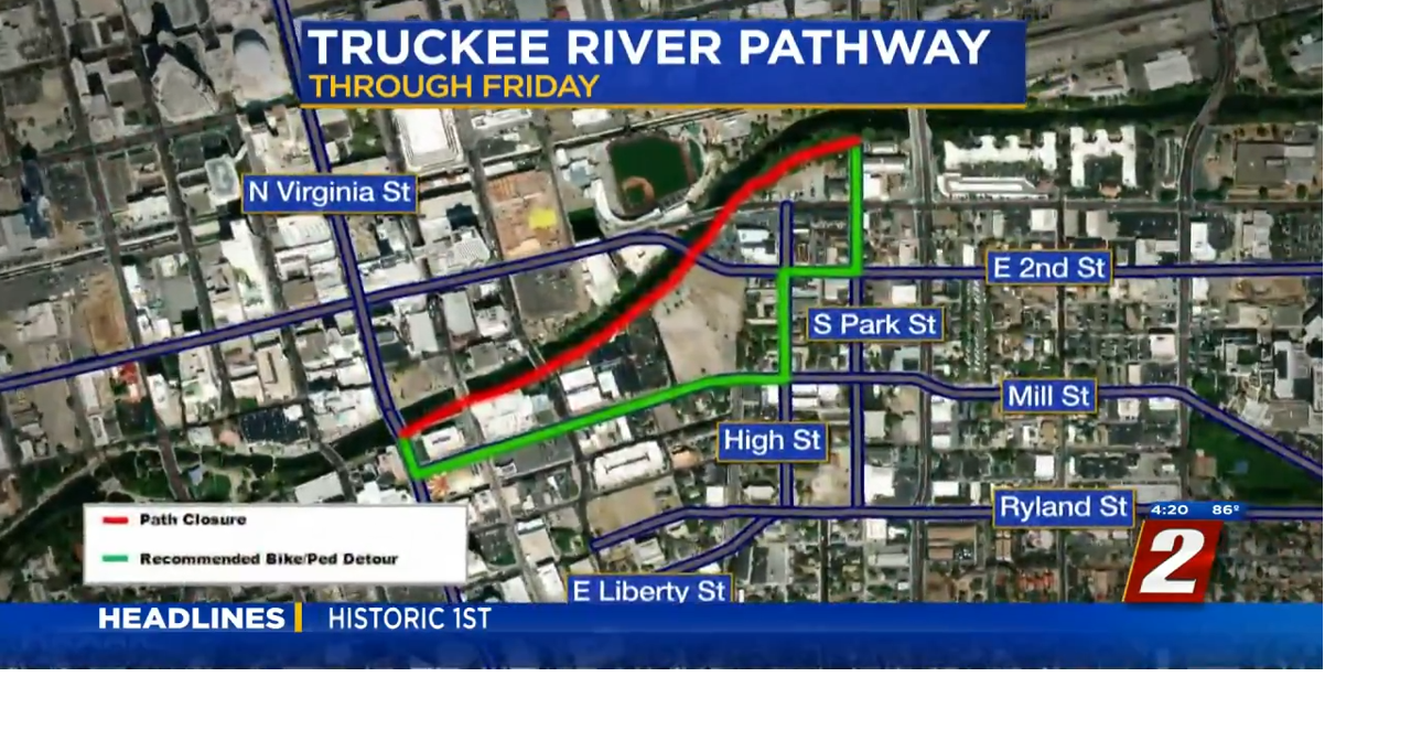 Truckee River Pathway Closures for Maintenance Starts Monday | News | 2news.com
