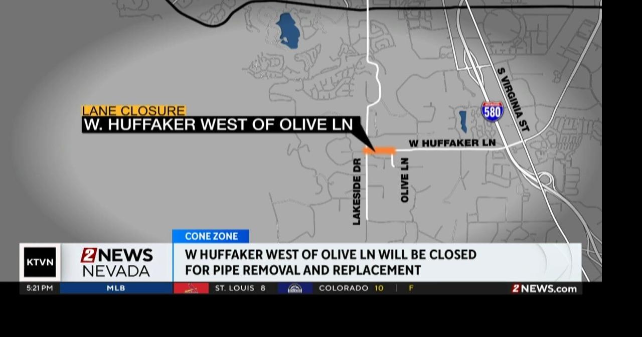 Lane closure on West Huffaker west of Olive Drive | Local News | 2news.com
