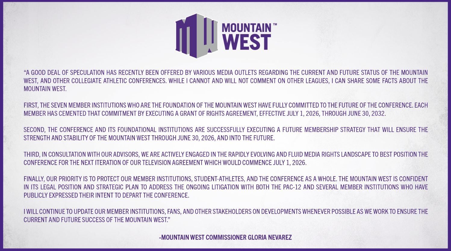 Mountain West Conference releases phased update in ongoing realignment ...
