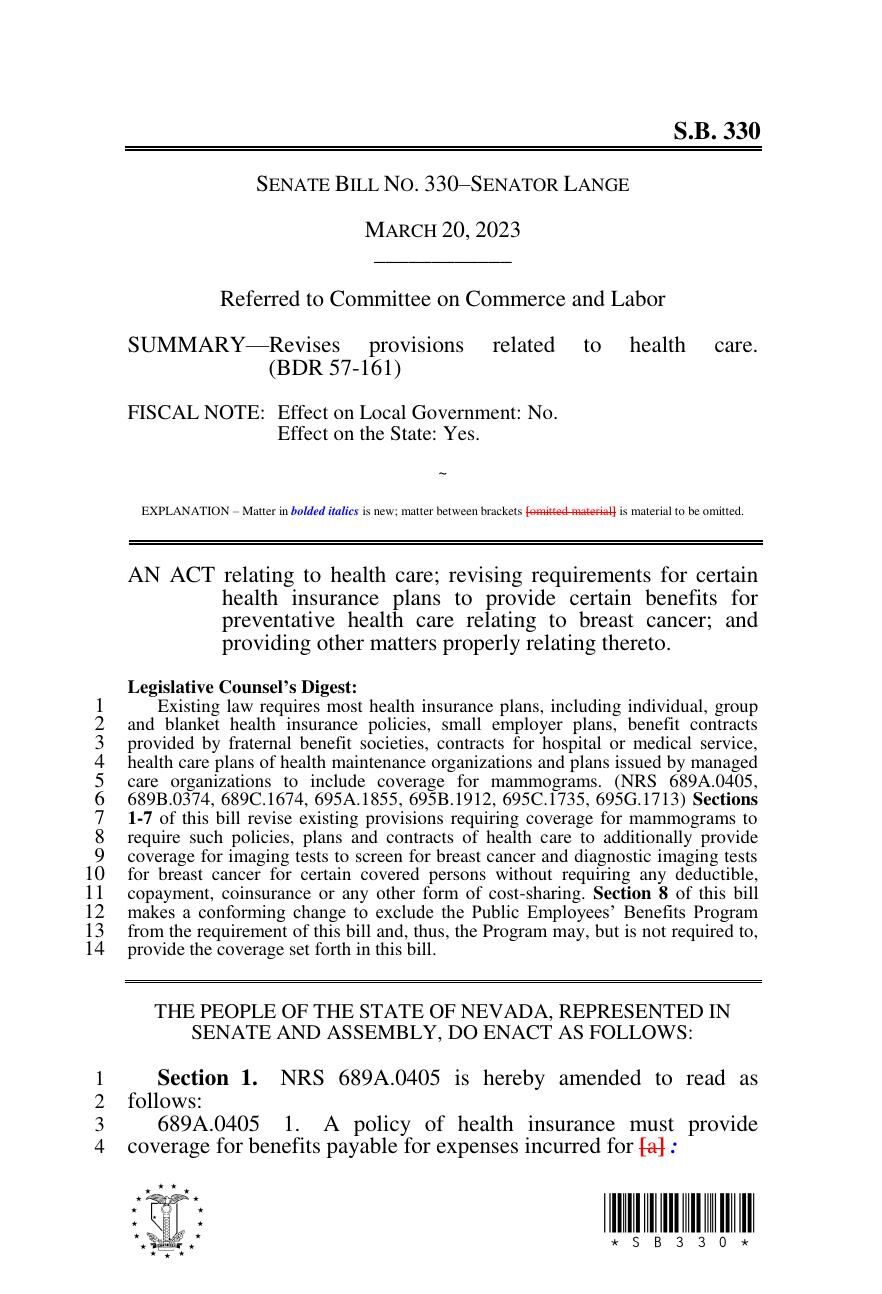 Bill to Expand Breast Cancer Screening Access Moves Forward in Nevada ...