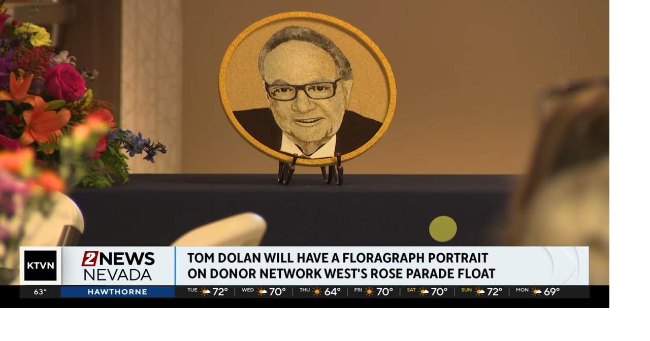 Tom Dolan to have floral portrait on Nevada Donor Network float at Rose ...