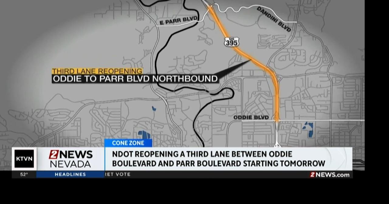 Third lane opens Thursday between Oddie and Parr Boulevards in the work ...