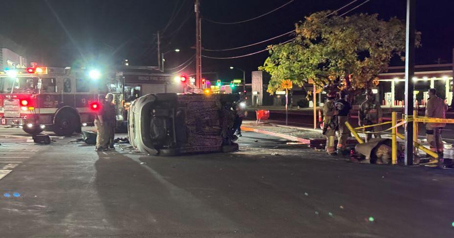 Crews respond to late-night rollover crash near Greg, Mill in Reno ...