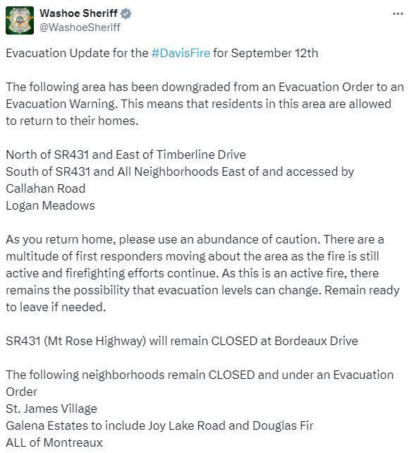 Davis Fire evacuation warnings lifted for northern portion; some ...