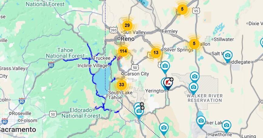 Chain controls in place on multiple roads through the Sierra, wind ...