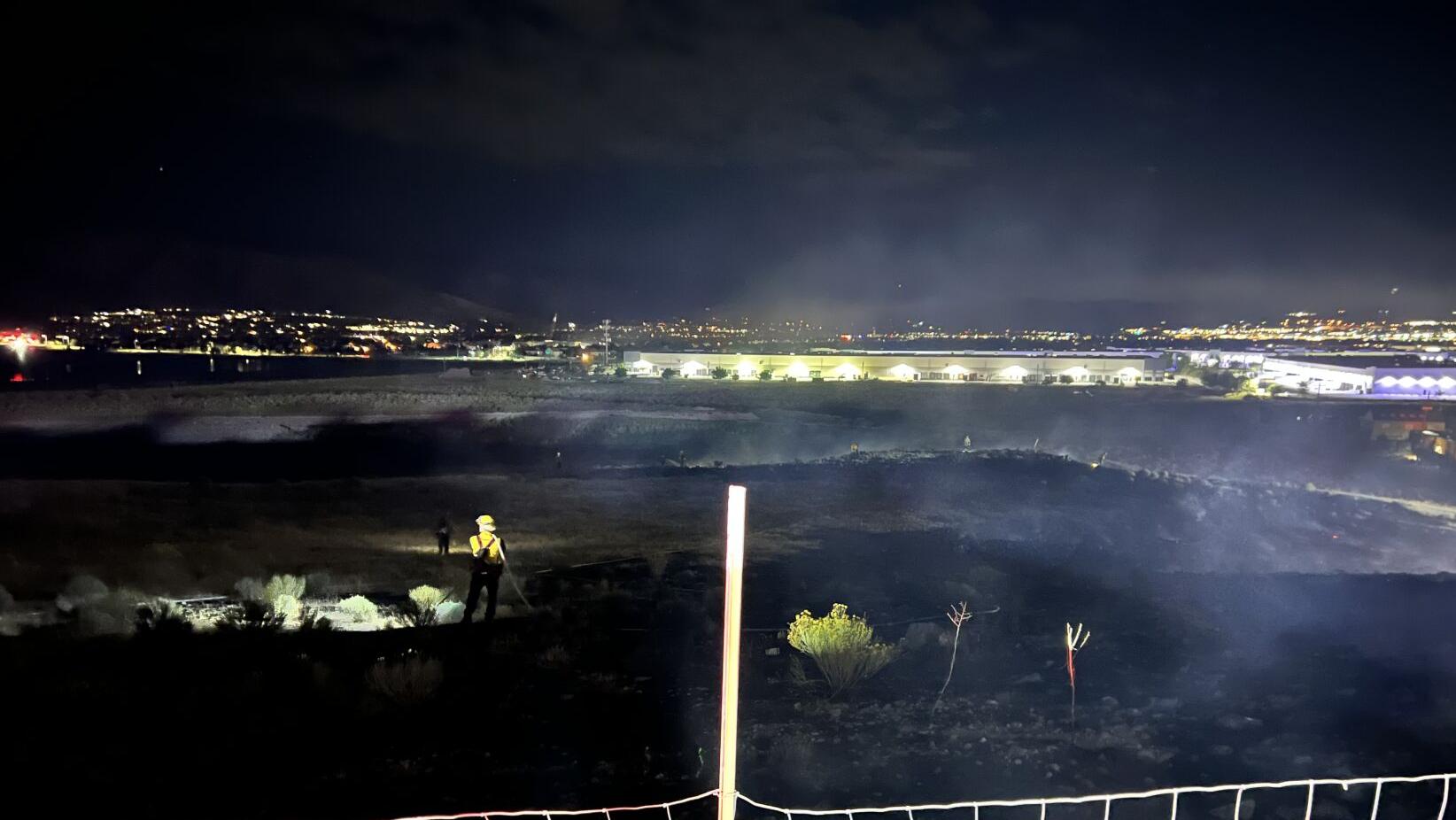 Fire crews work late night brush fire in south Reno | Local News ...