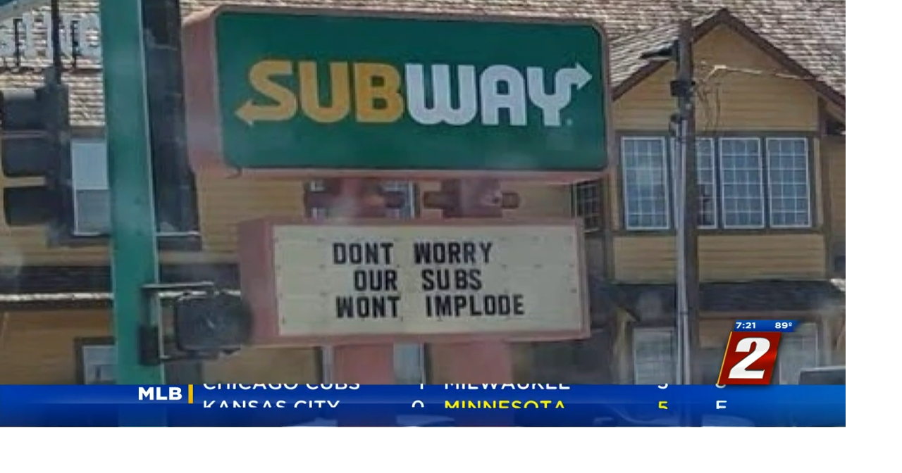 Subway Implosion Sign in Fallon Causes Outrage | News | 2news.com