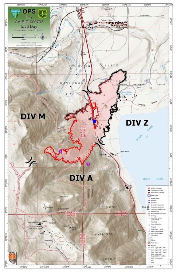 Inn Fire in Mono County fully contained at 728 acres; cause under ...