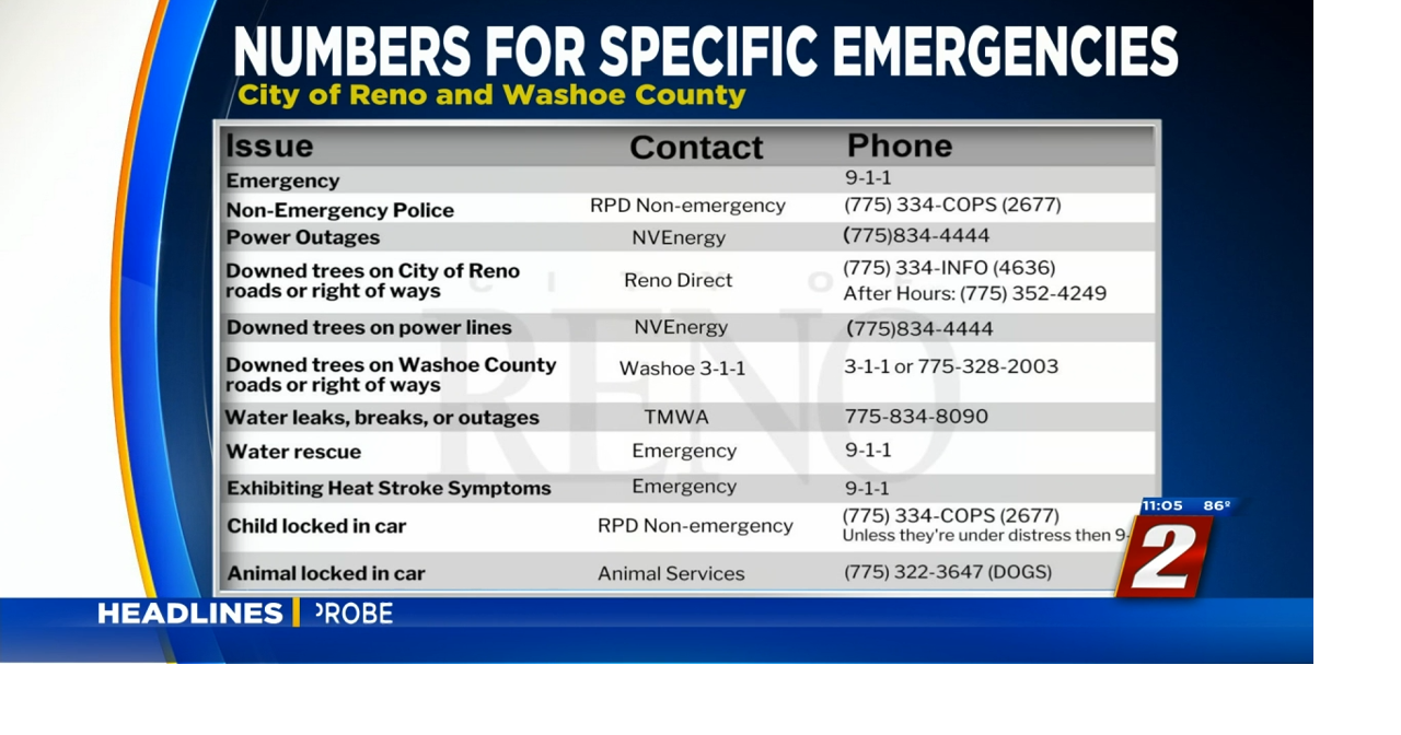 Reno Agency Phone Numbers | News | 2news.com