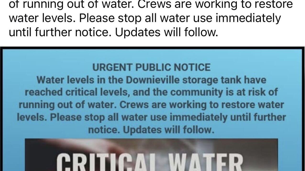 Downieville water storage tank refilling after reaching low levels ...