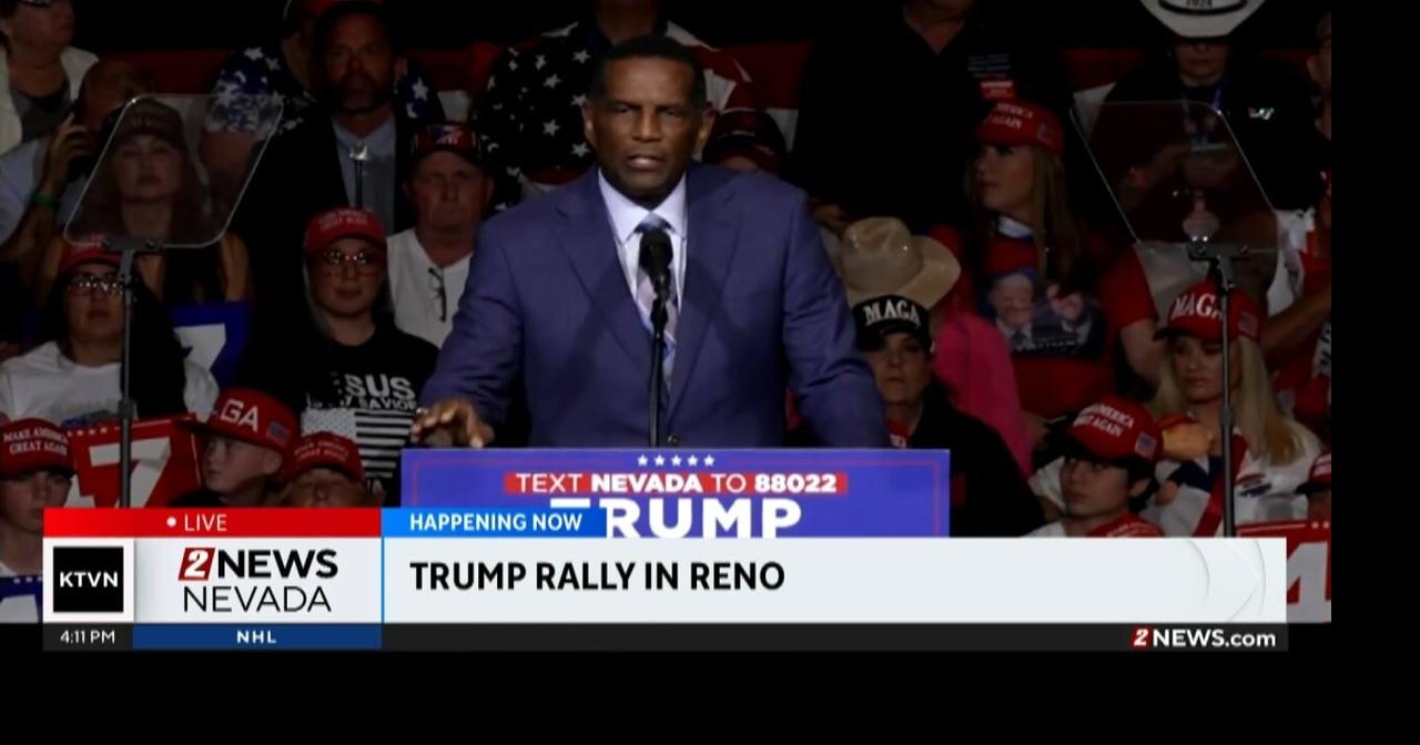 A live look inside rally for former President Trump at GSR | Campaign ...