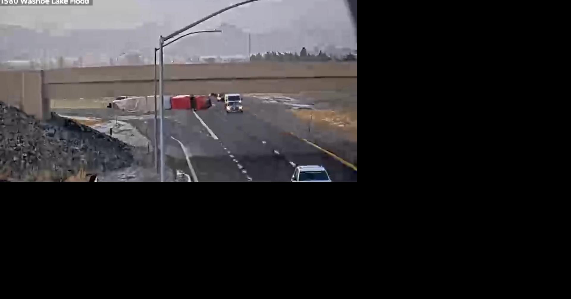 Wind Blows Over Semi in Washoe Valley | News | 2news.com