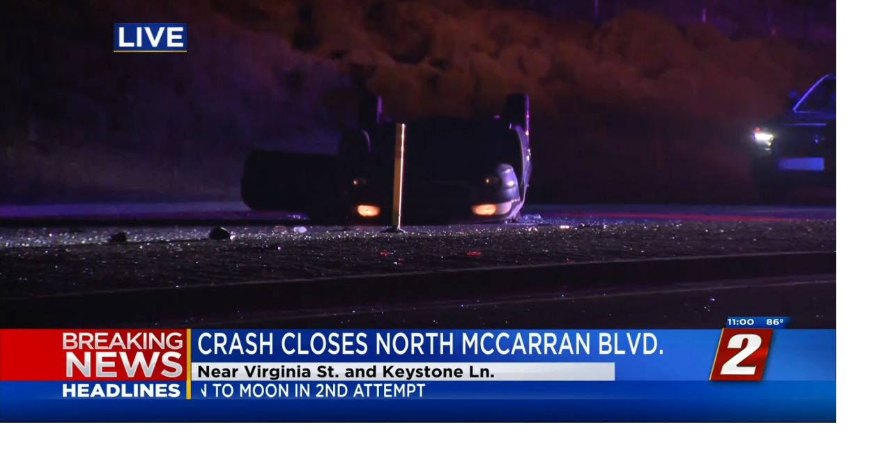 Rollover Crash On North Mccarran Blvd Shuts Down Road News