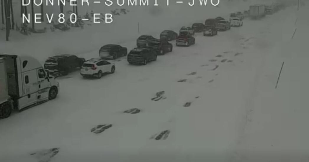 Traffic on eastbound I-80 over Donner Summit has been released ...