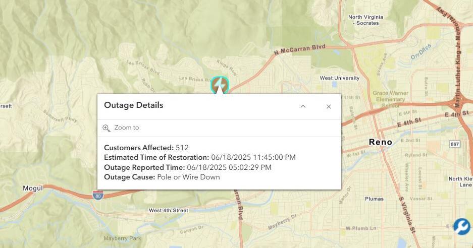 Power restored to northwest Reno after earlier outage affected 4,500 ...