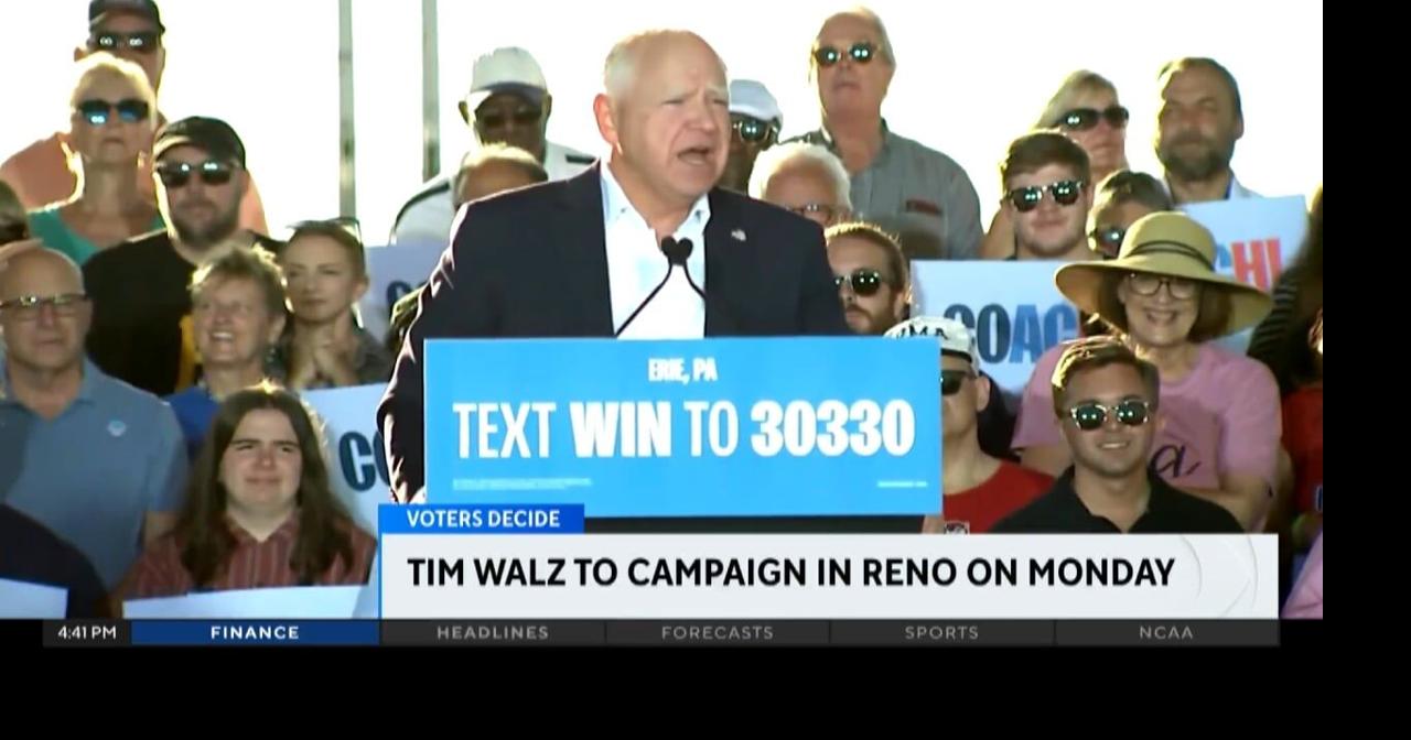 Governor Tim Walz visits Reno; campaign rally postponed due to Davis ...