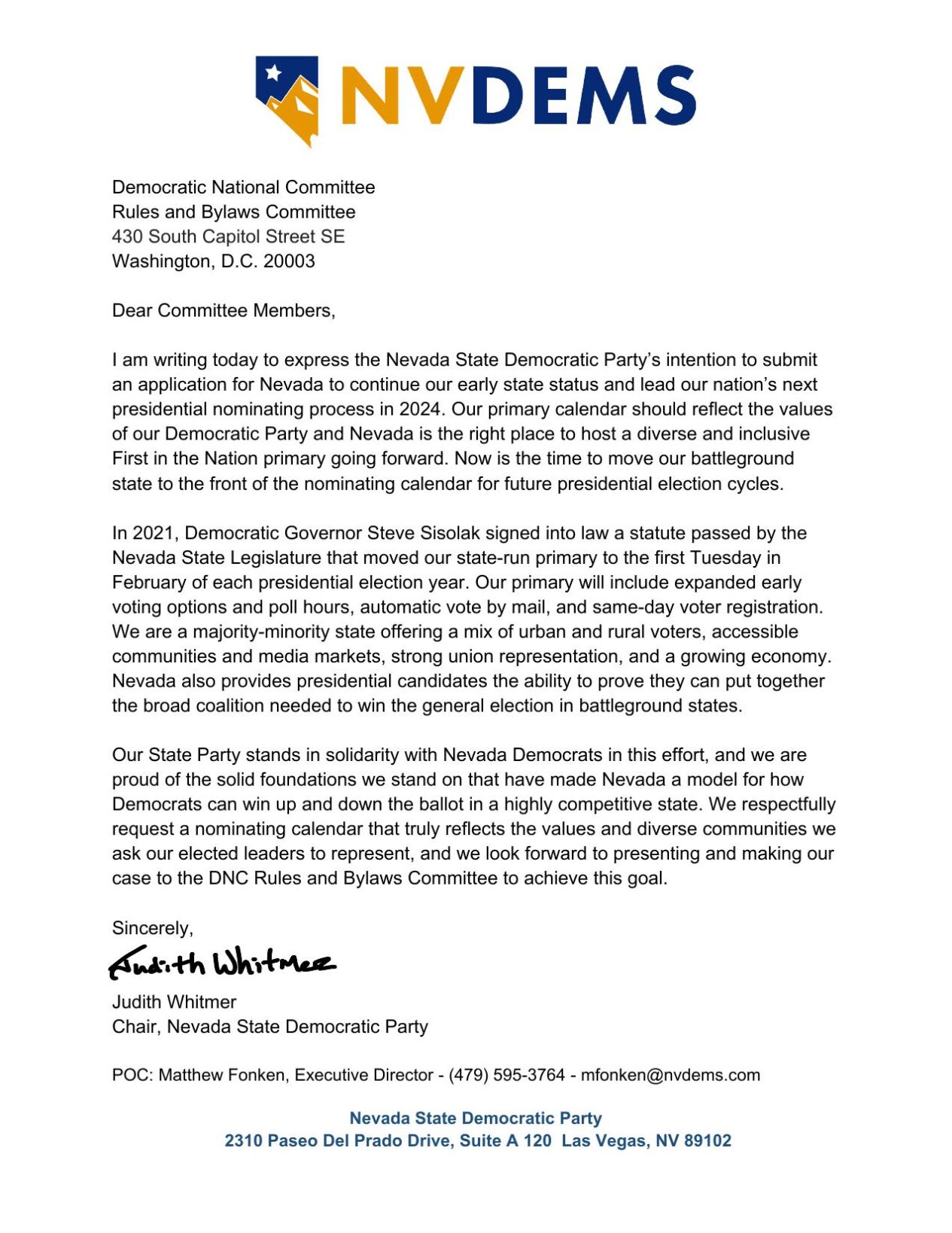NV Dems Submit Application to DNC to Host First in the Nation Primary ...