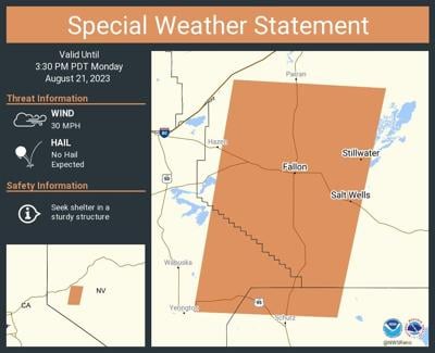 30 mph winds in Fallon until 3:30 p.m. | News | 2news.com