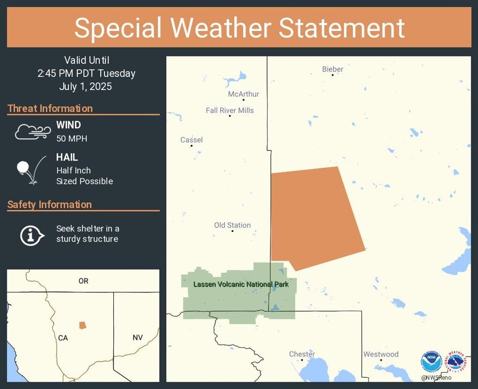 Thunderstorm warning issued for parts of Lake Tahoe and Reno areas ...