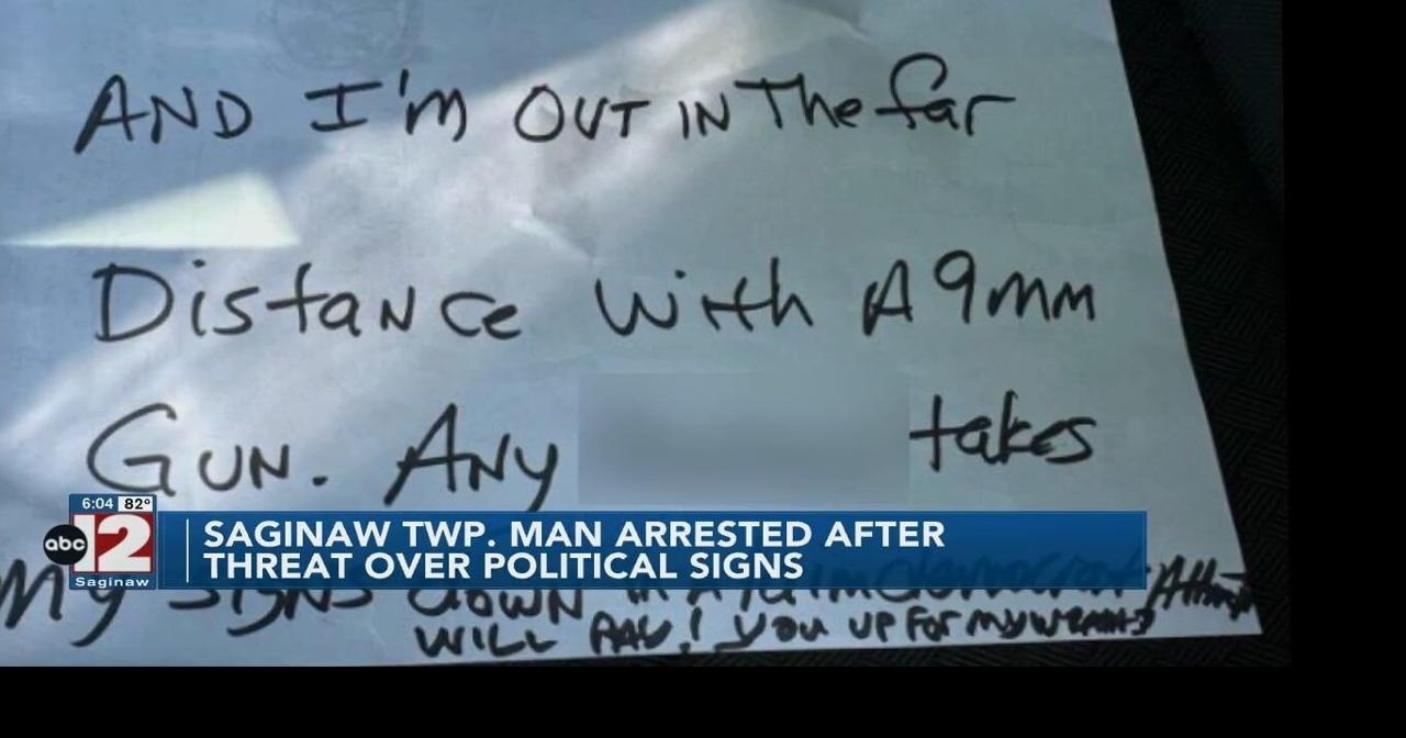 Saginaw Twp. man arrested for threat to use a gun after his political ...