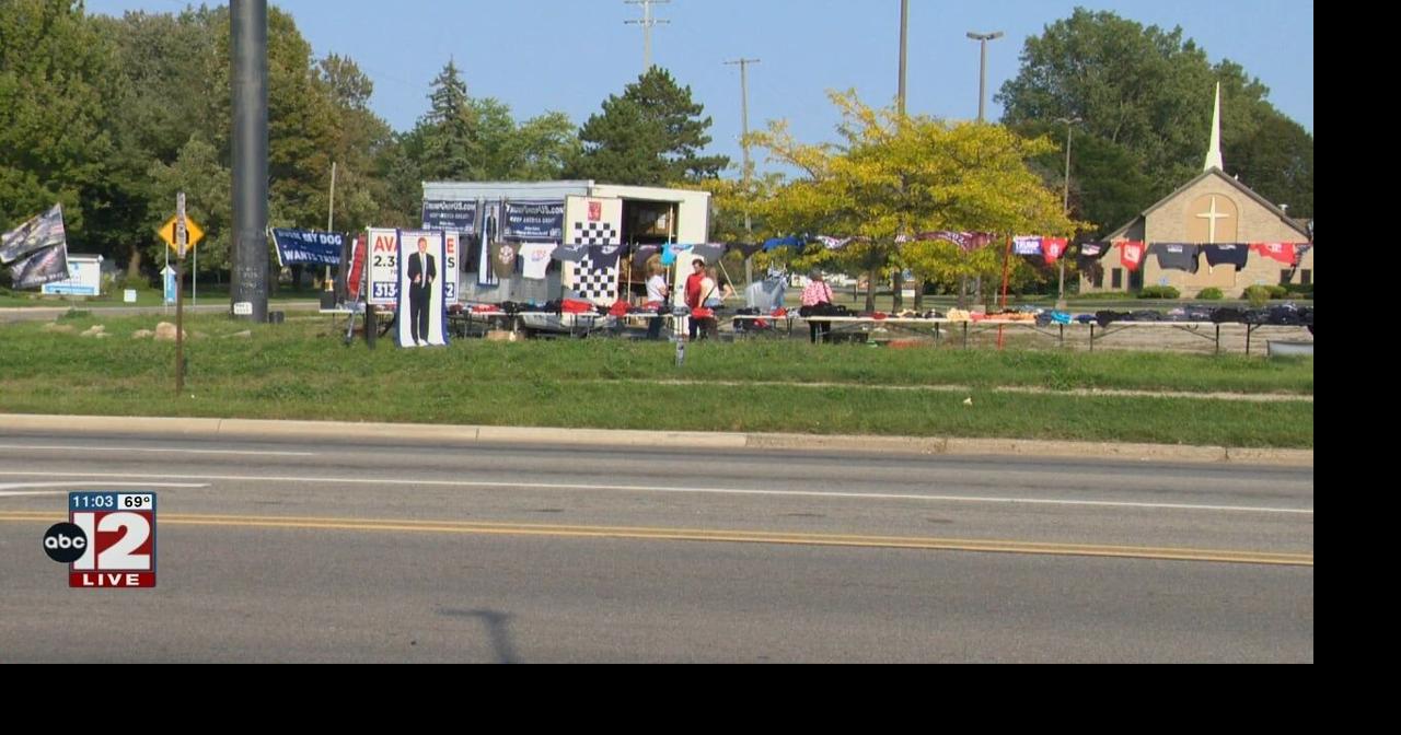 Trump merchandise tents pop up around Genesee County | Politics | abc12.com