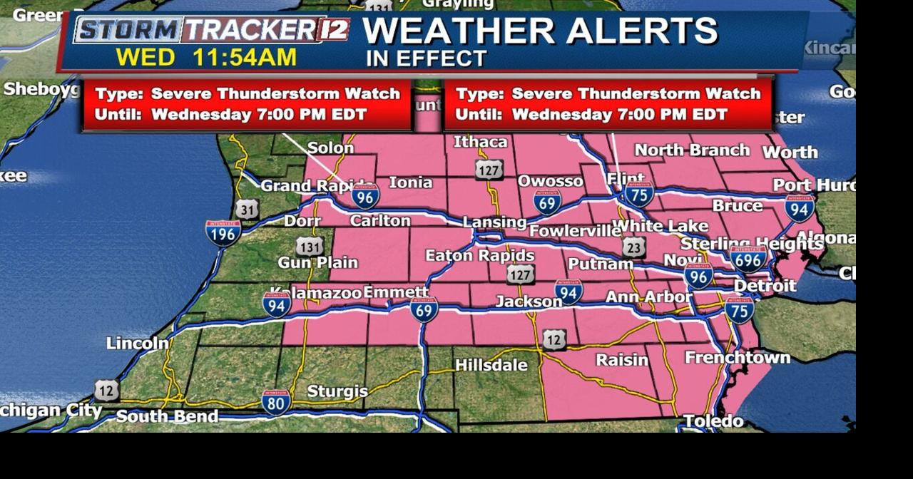 Severe Thunderstorm Watch issued for much of Mid-Michigan | Weather ...