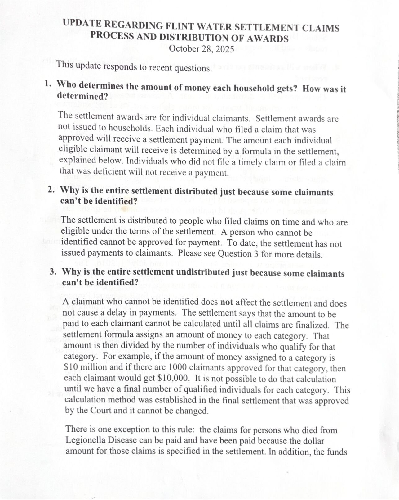 UPDATE REGARDING FLINT WATER SETTLEMENT CLAIMS.pdf | | abc12.com