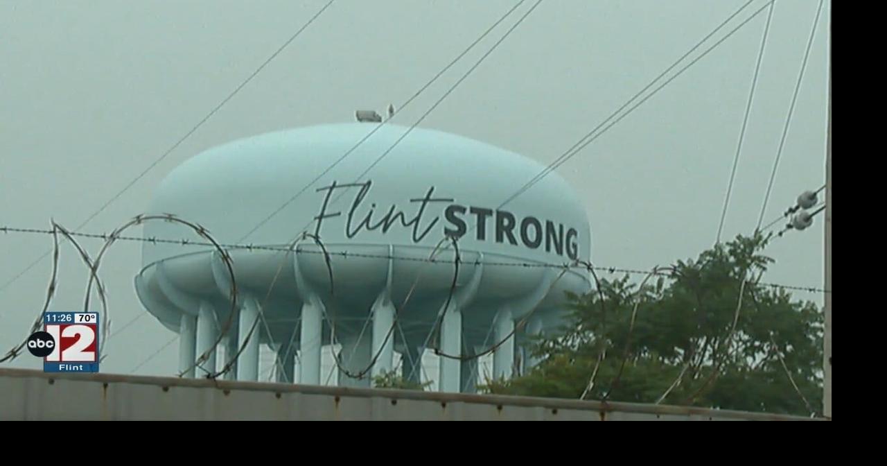 'Flint Strong' painted on the Flint Water Tower | Local | abc12.com