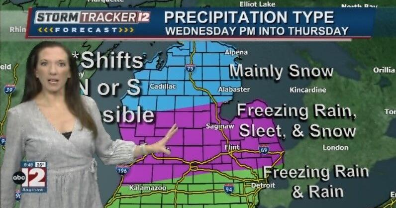 Winter storm bringing chances for ice, sleet, snow in Mid-Michigan ...
