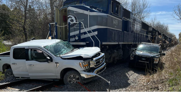 Train hits pickup truck, pushes it down the tracks in Bay County ...