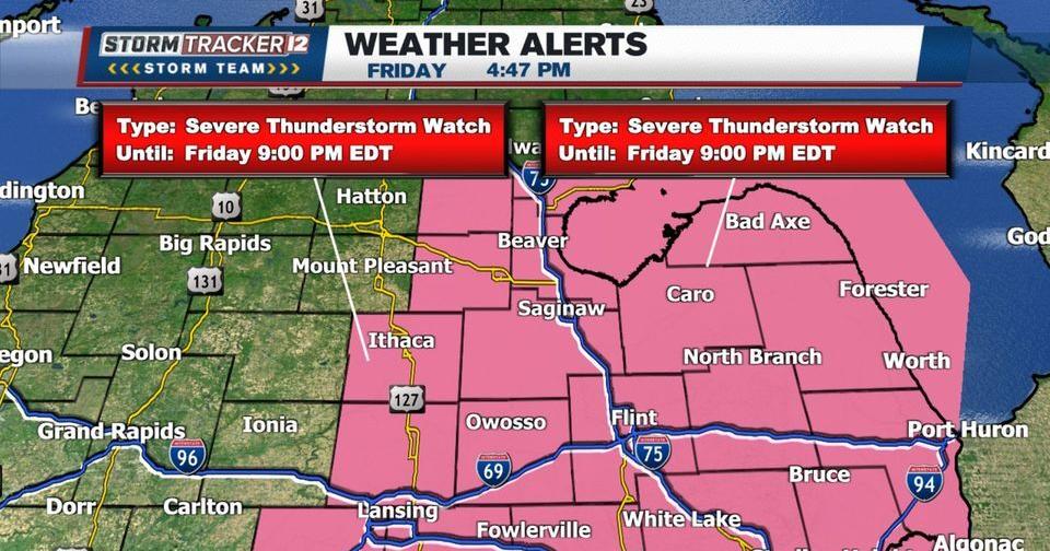 Severe Thunderstorm Watch issued for much of Mid-Michigan on Friday ...
