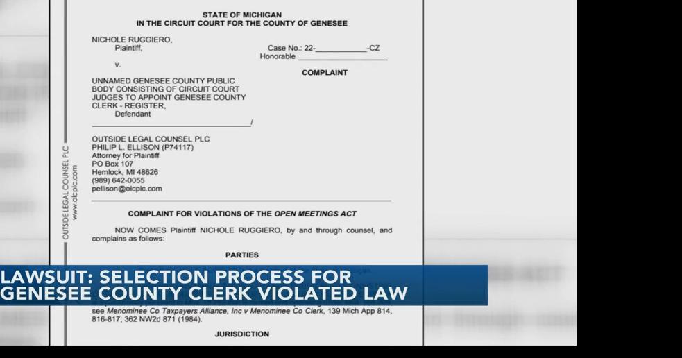 Lawsuit targets the selection process for Genesee County clerk | Local ...