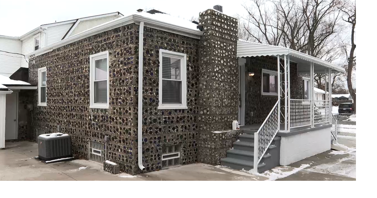 Historic house made from 20,000 glass bottles hits the market ...