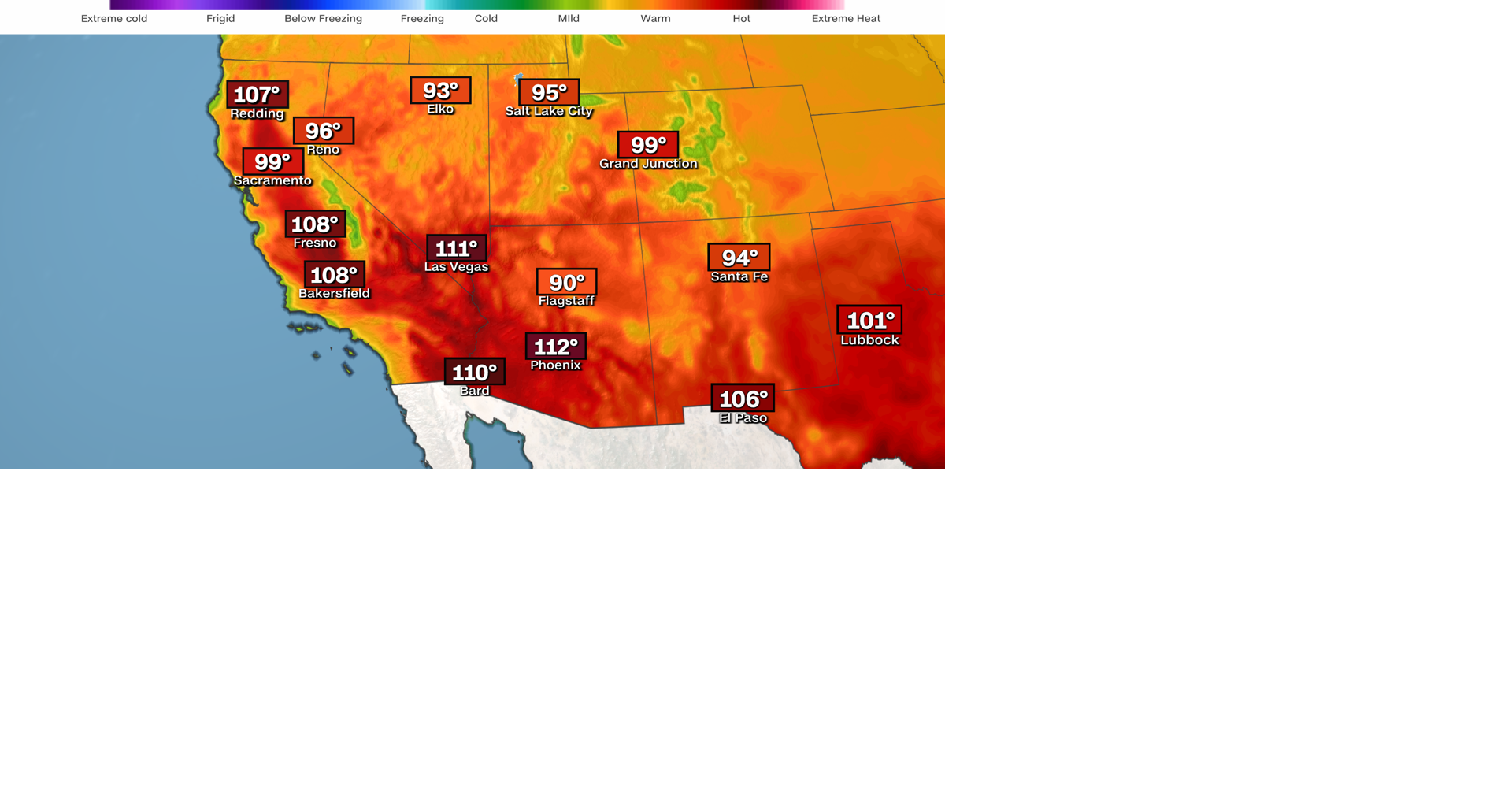 Dangerous heat dome peaks in Southwest with triple digit temps ...