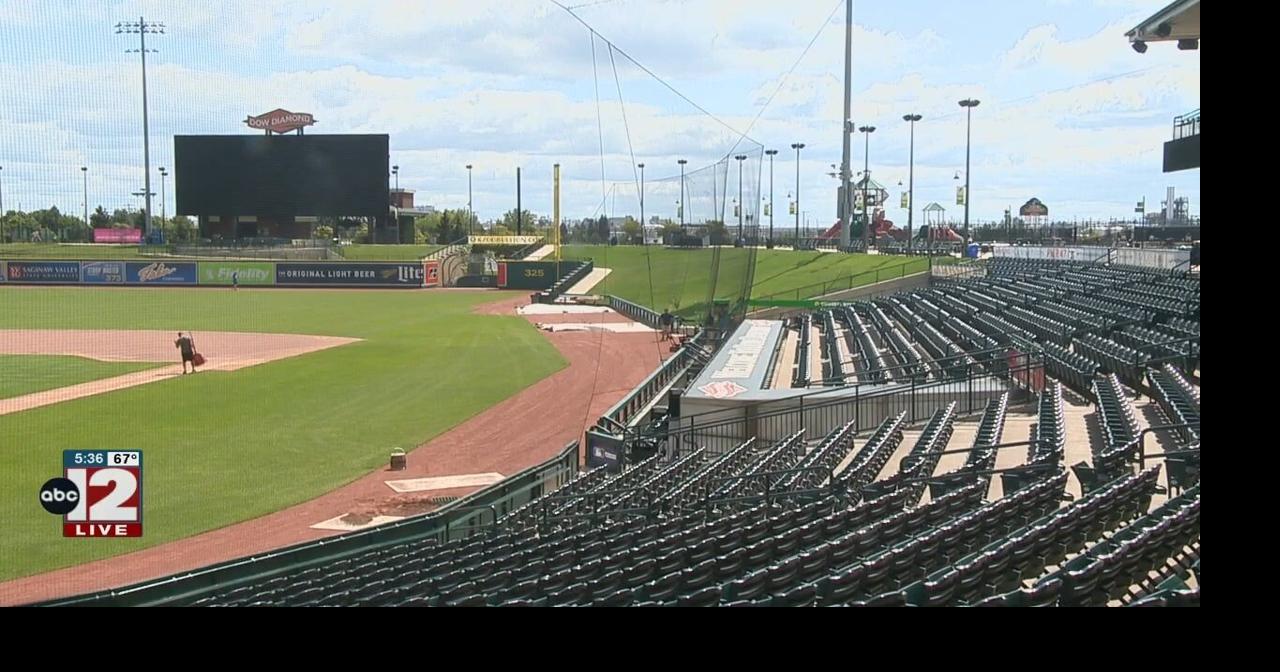 Dow Diamond extends the protective netting ahead of next game ...