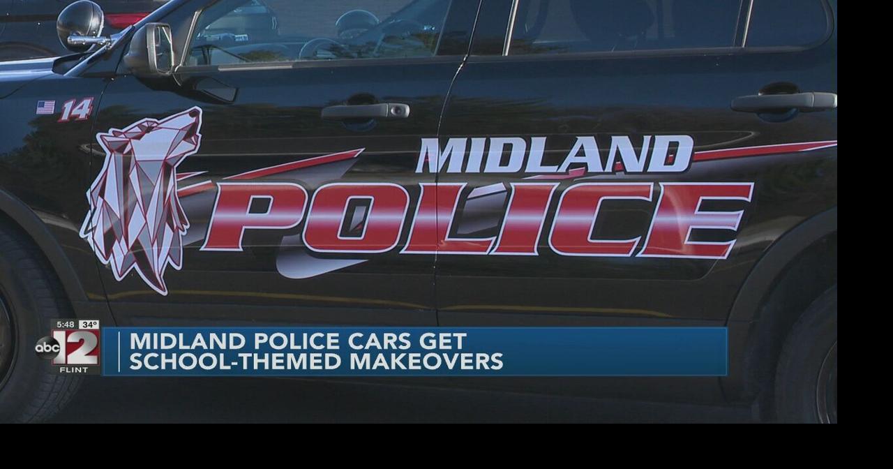 New look Midland Police cars show their school pride | News | abc12.com