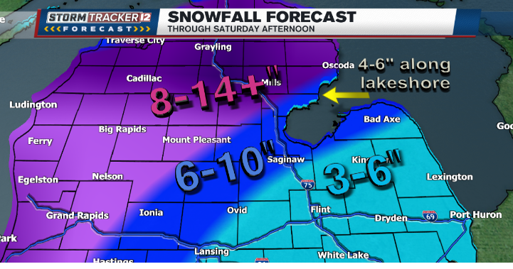 Storm Tracker 12 Alert Day today for snow and wind moving into the area ...