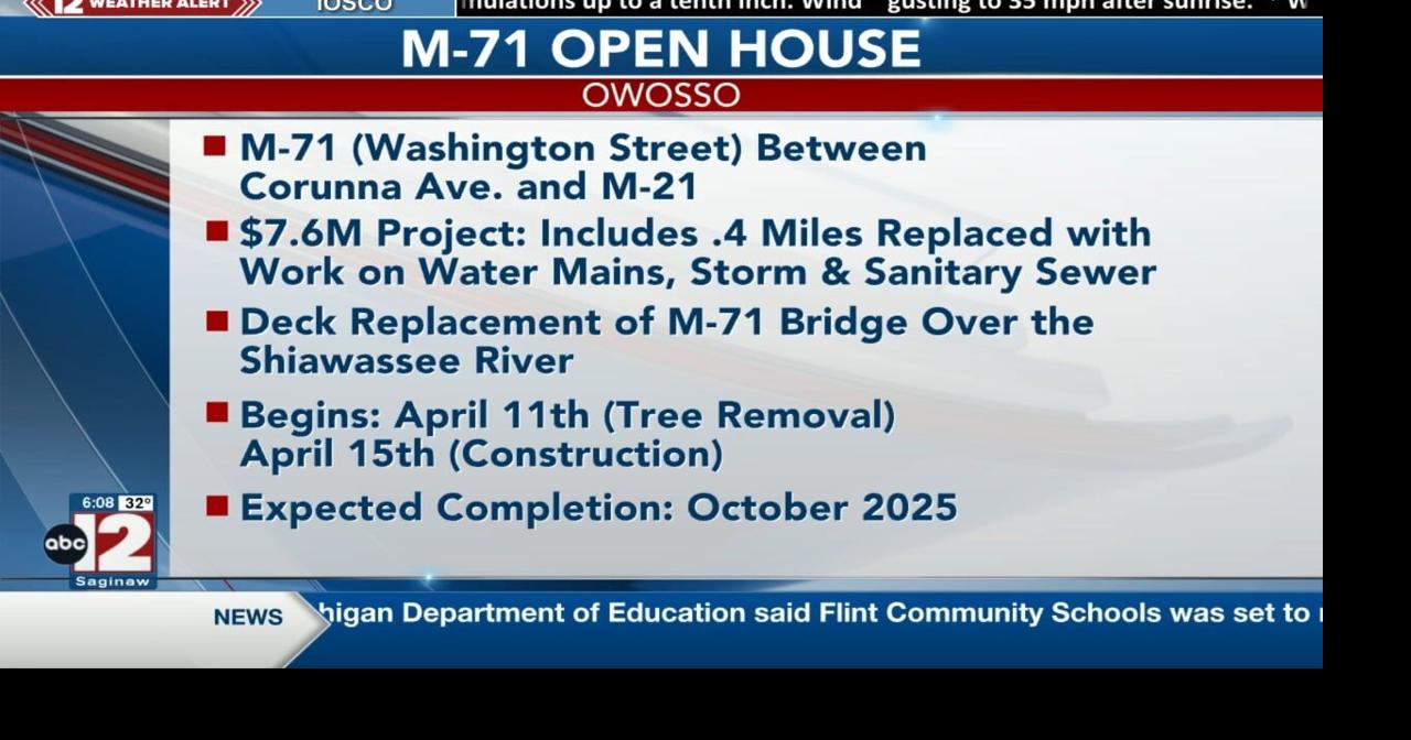 MDOT hosting an open house on Wednesday regarding M-71 project | Video ...