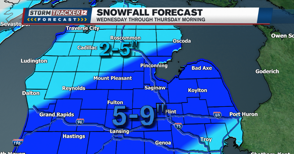 See how much snow is possible in Mid-Michigan from mid-week storm ...