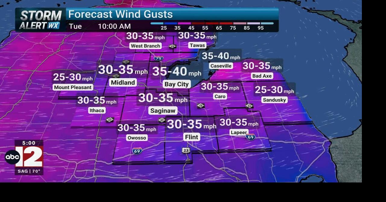 Strong winds expected across Michigan through Tuesday morning | Weather ...