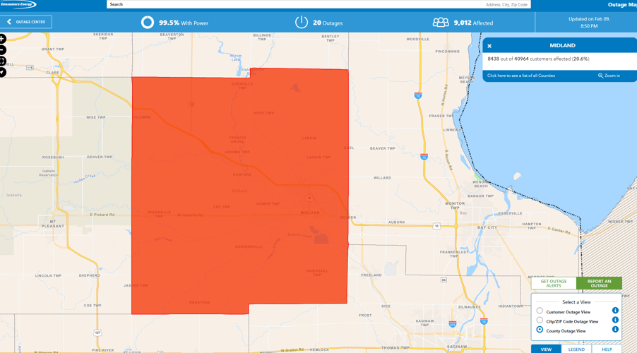 More than 8,000 without power in Midland County | News | abc12.com